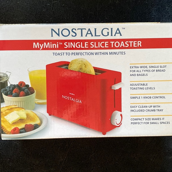 Nostalgia | Kitchen | Nostalgia Mymini Single Slice Toaster Red | Poshmark